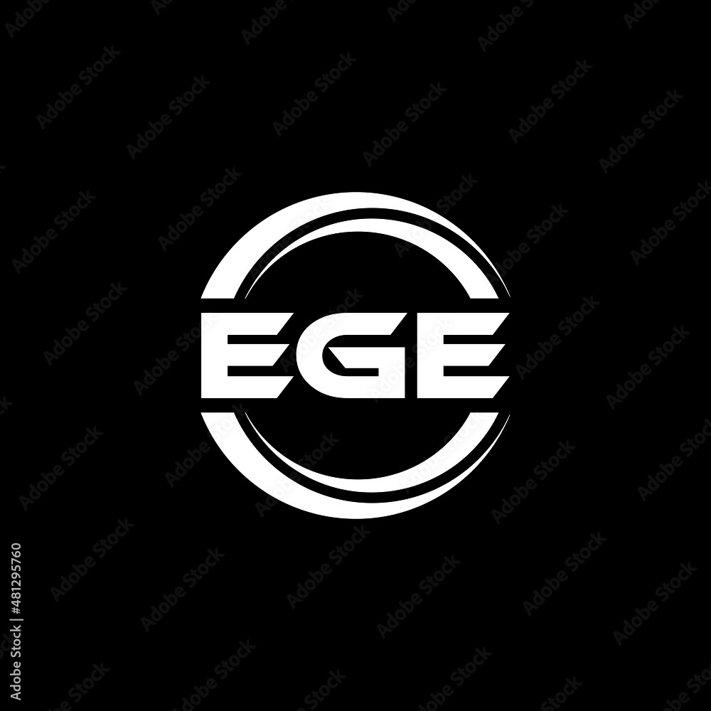 Vecteur Stock EGE letter logo design with black background in ...