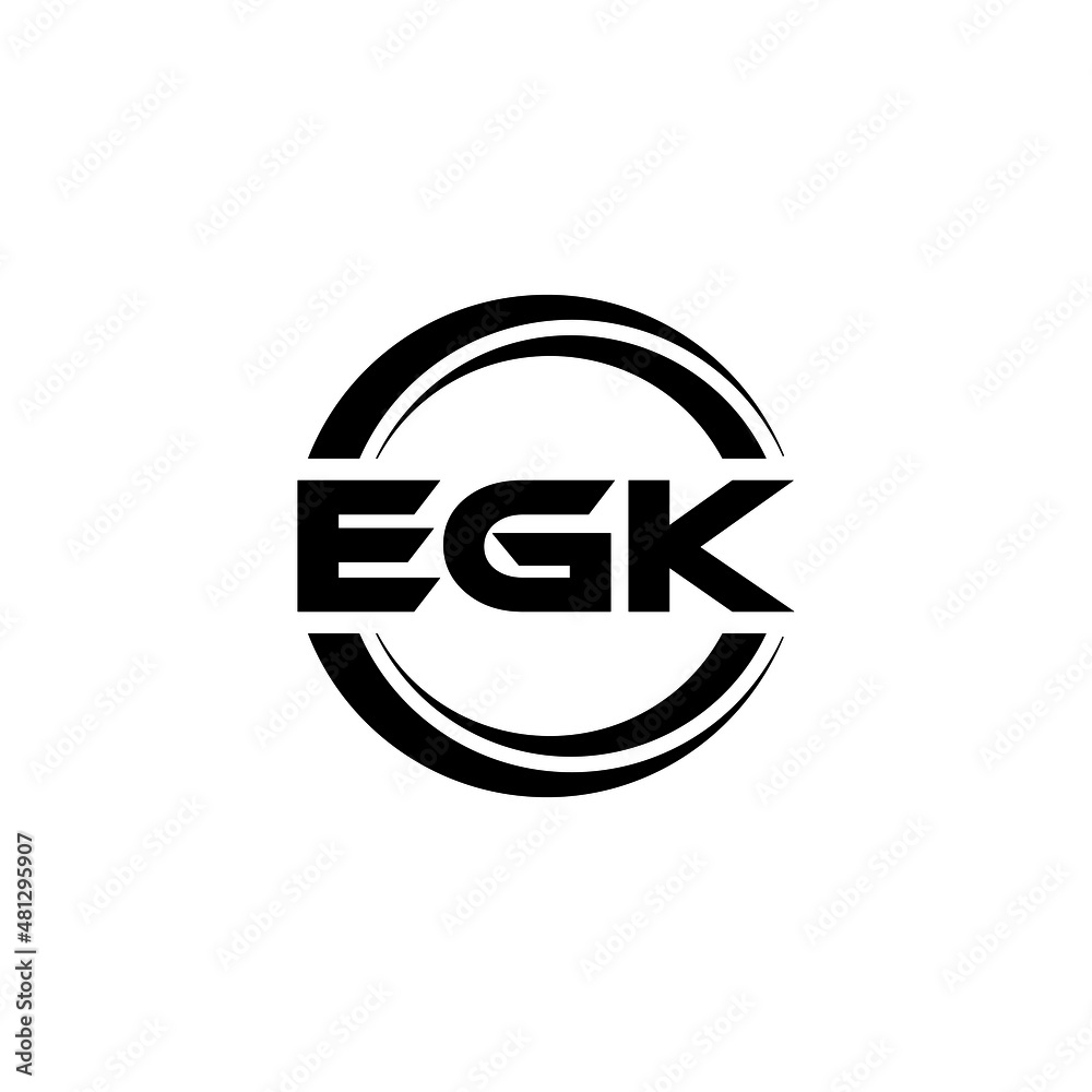 EGK letter logo design with white background in illustrator, vector ...