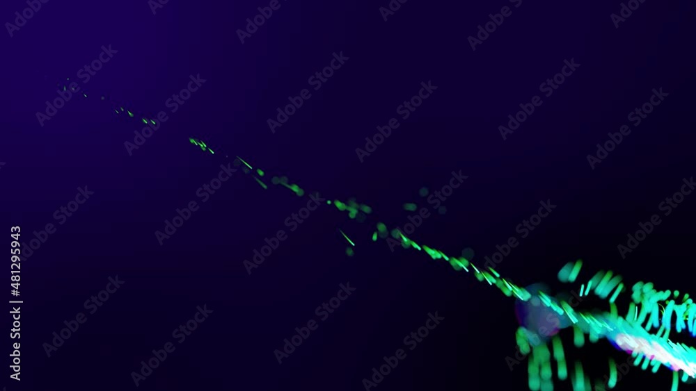 3D Abstract blue particle beam design digital light particle background ...