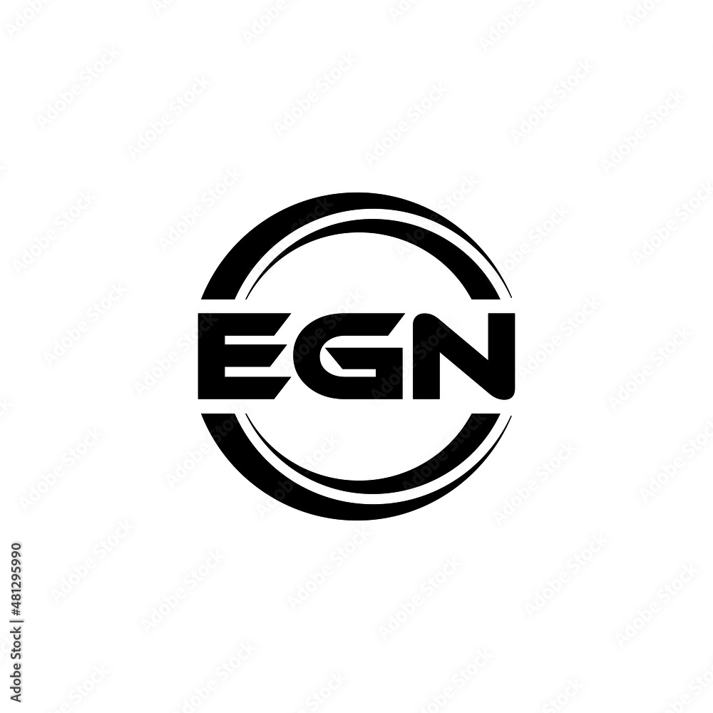 EGN letter logo design with white background in illustrator, vector ...