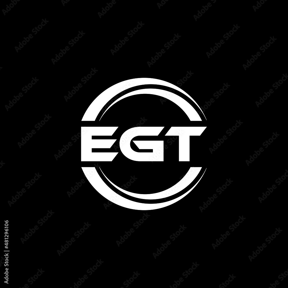 EGT letter logo design with black background in illustrator, vector ...
