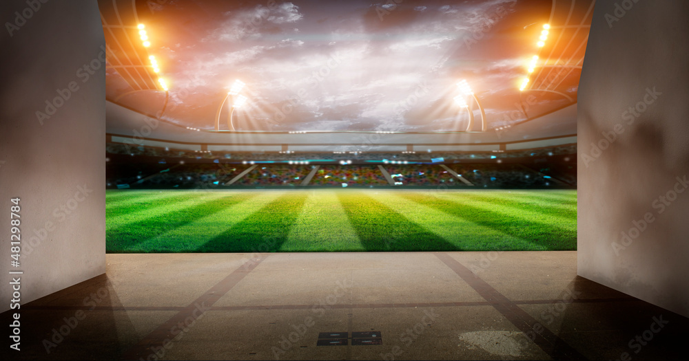 football stadium , football stadium sport theme digital 3D background ...