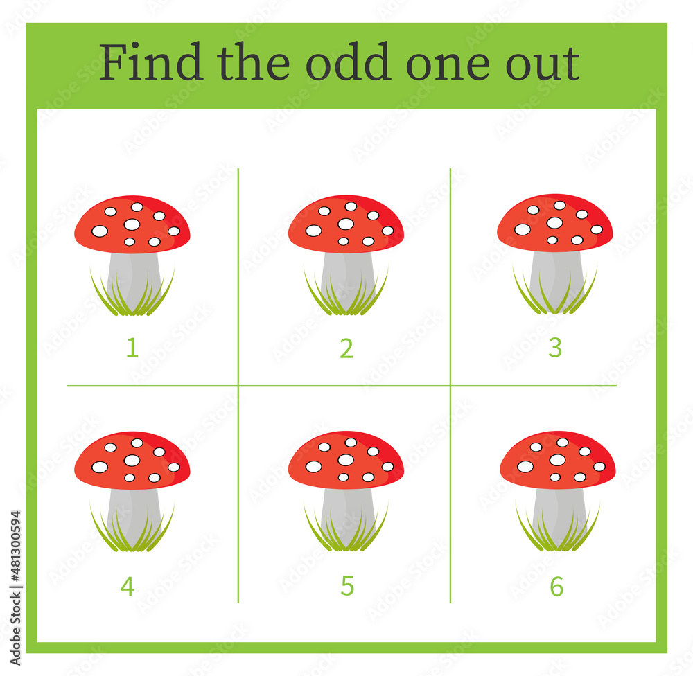 Find the odd one out. Visual logic puzzle for children. Vector ...