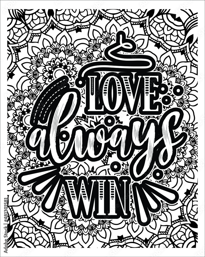Motivational quotes lettering coloring page, inspirational quotes ...