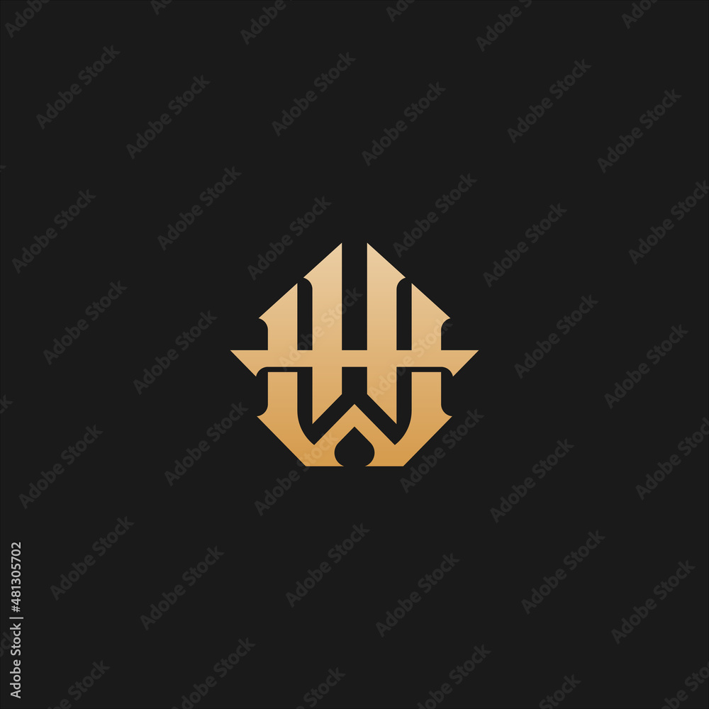 Initial WH HW Monogram Logo Template Vector Illustration Isolated in ...