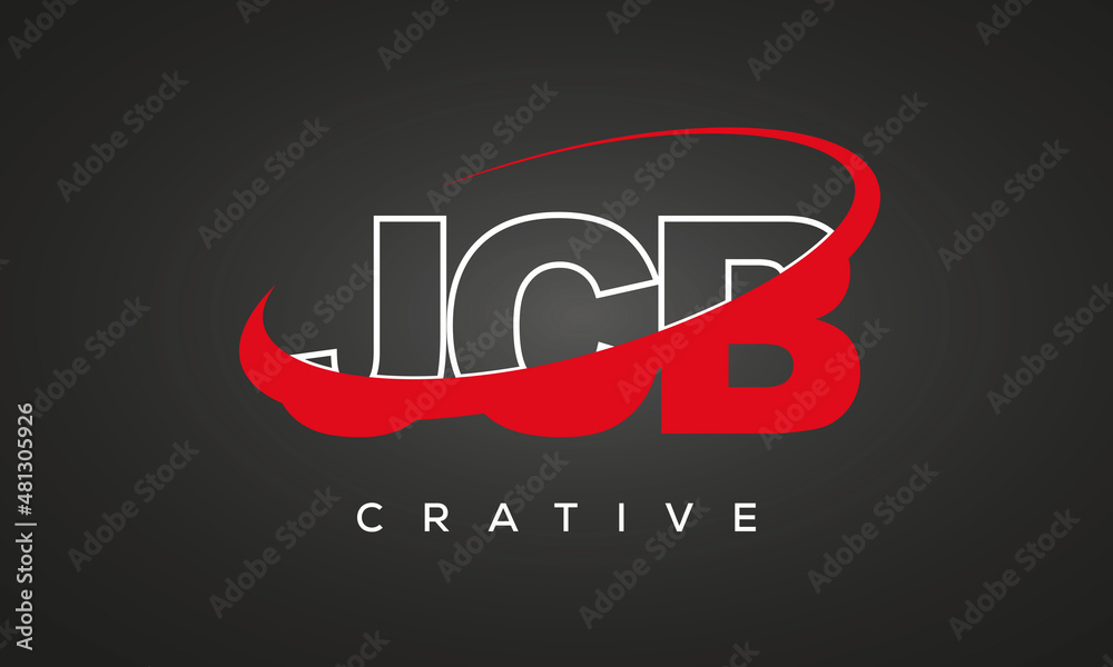 JCB creative letters logo with 360 symbol vector art template design ...