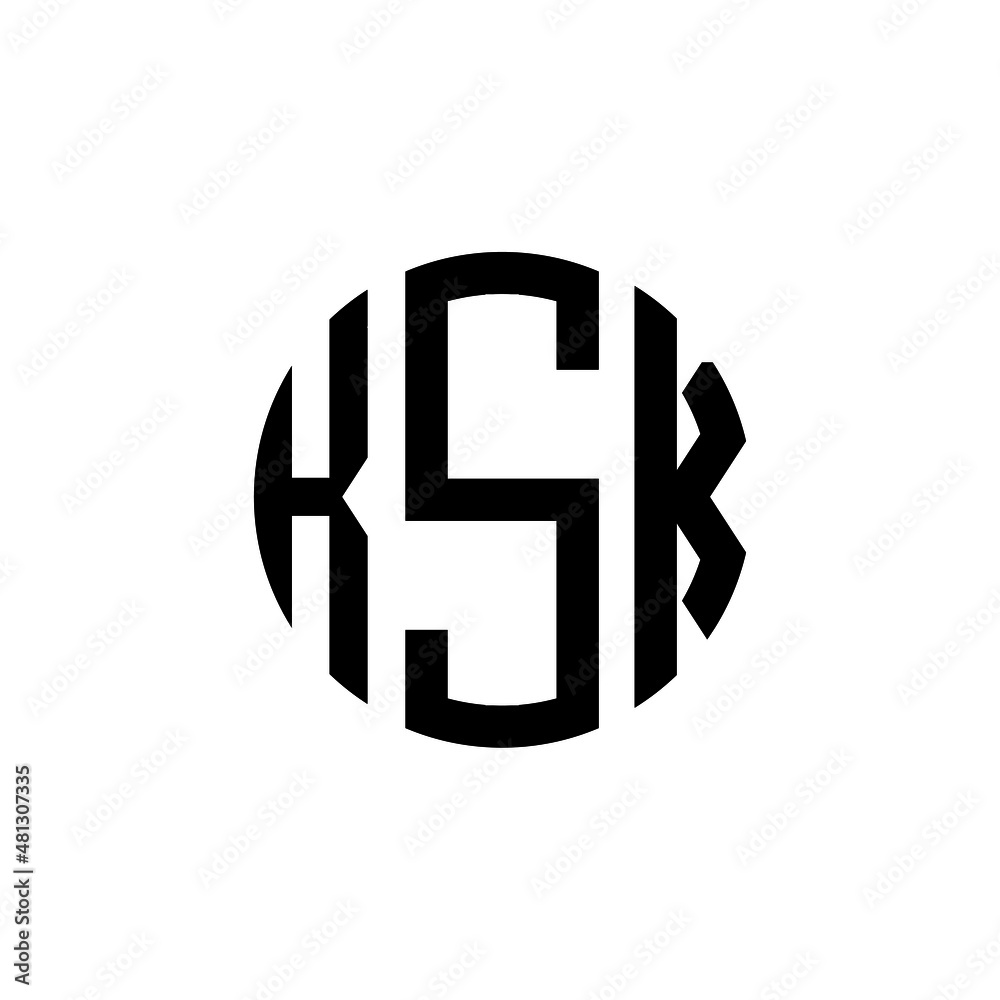 KSK letter logo design. KSK modern letter logo with black background ...