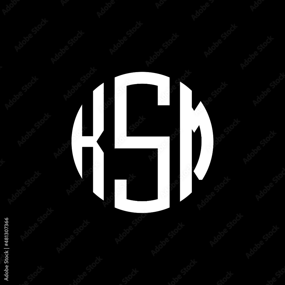 KSM letter logo design. KSM modern letter logo with black background ...