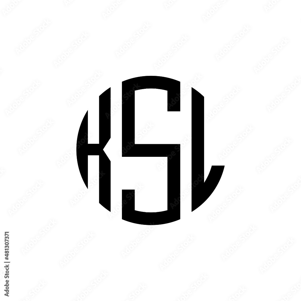 KSL letter logo design. KSL modern letter logo with black background ...