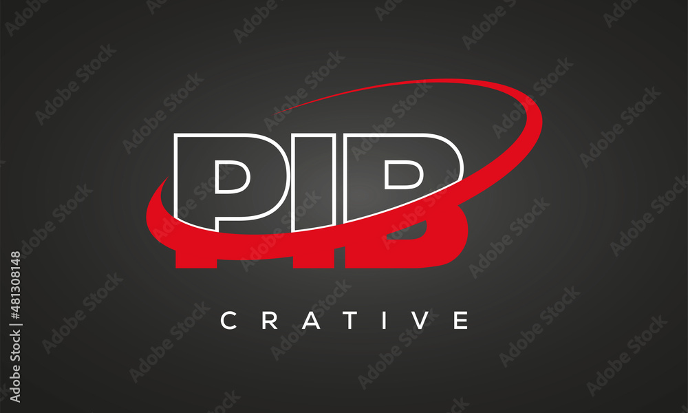 Vetor de PIB creative letters logo with 360 symbol vector art template ...