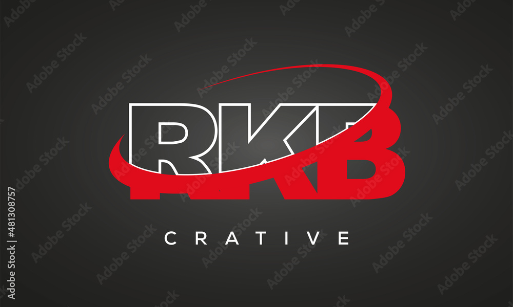 RKB creative letters logo with 360 symbol vector art template design ...