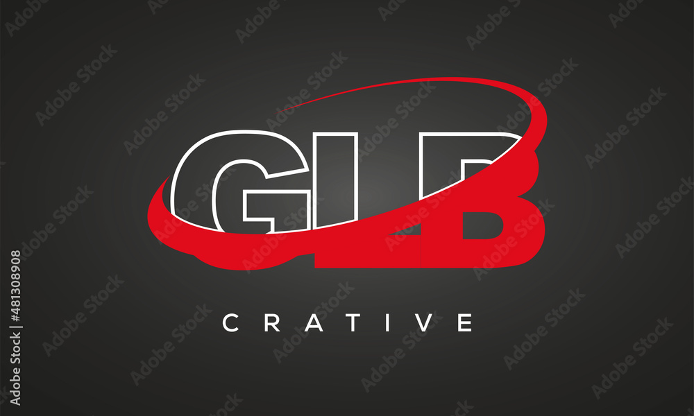 GLB creative letters logo with 360 symbol vector art template design ...