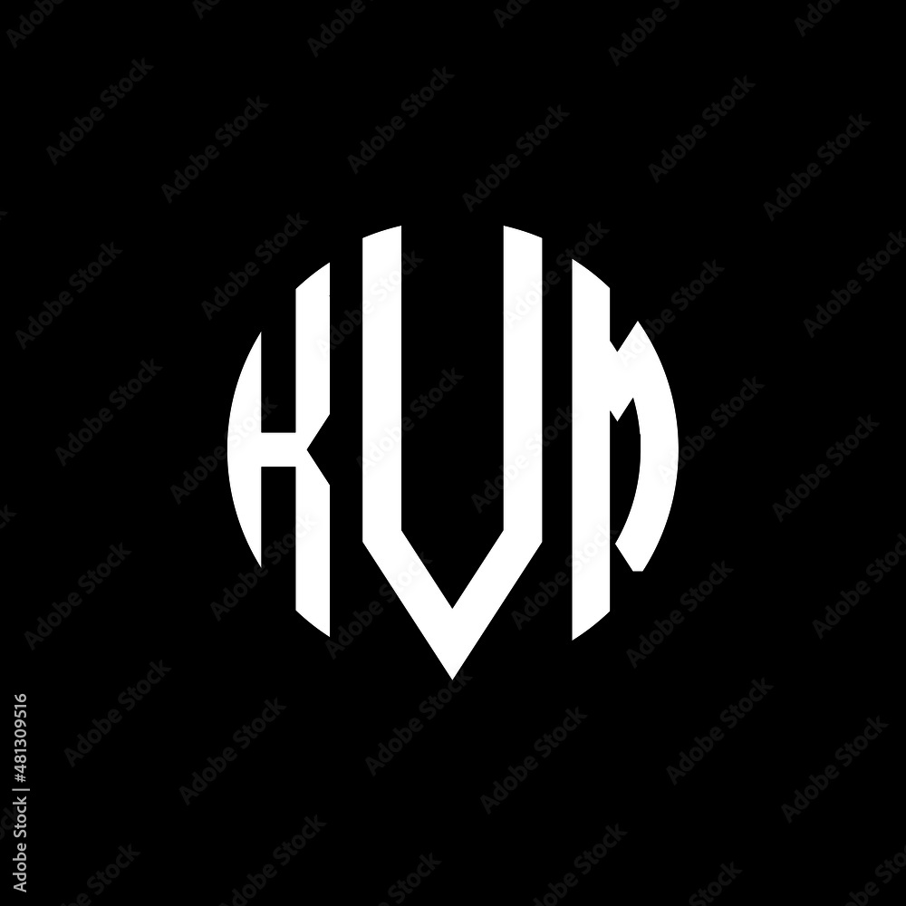 KVM letter logo design. KVM modern letter logo with black background ...