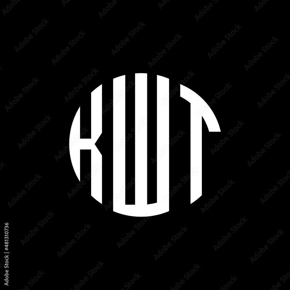 KWT letter logo design. KWT modern letter logo with black background ...