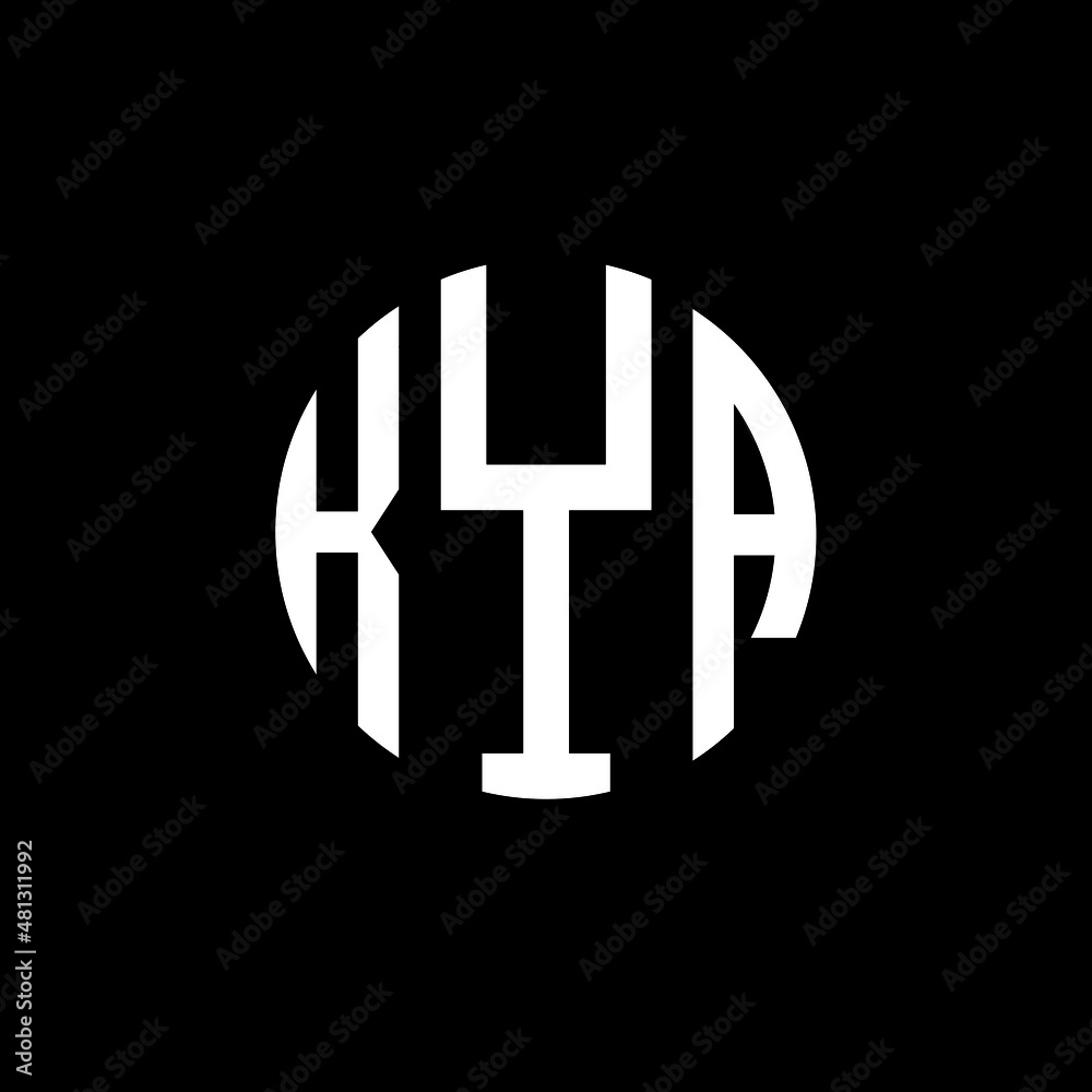 KYA letter logo design. KYA modern letter logo with black background ...