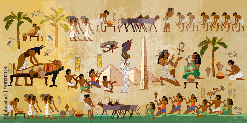 Poster Life in ancient Egypt, frescoes – Wall Art | UkPosters