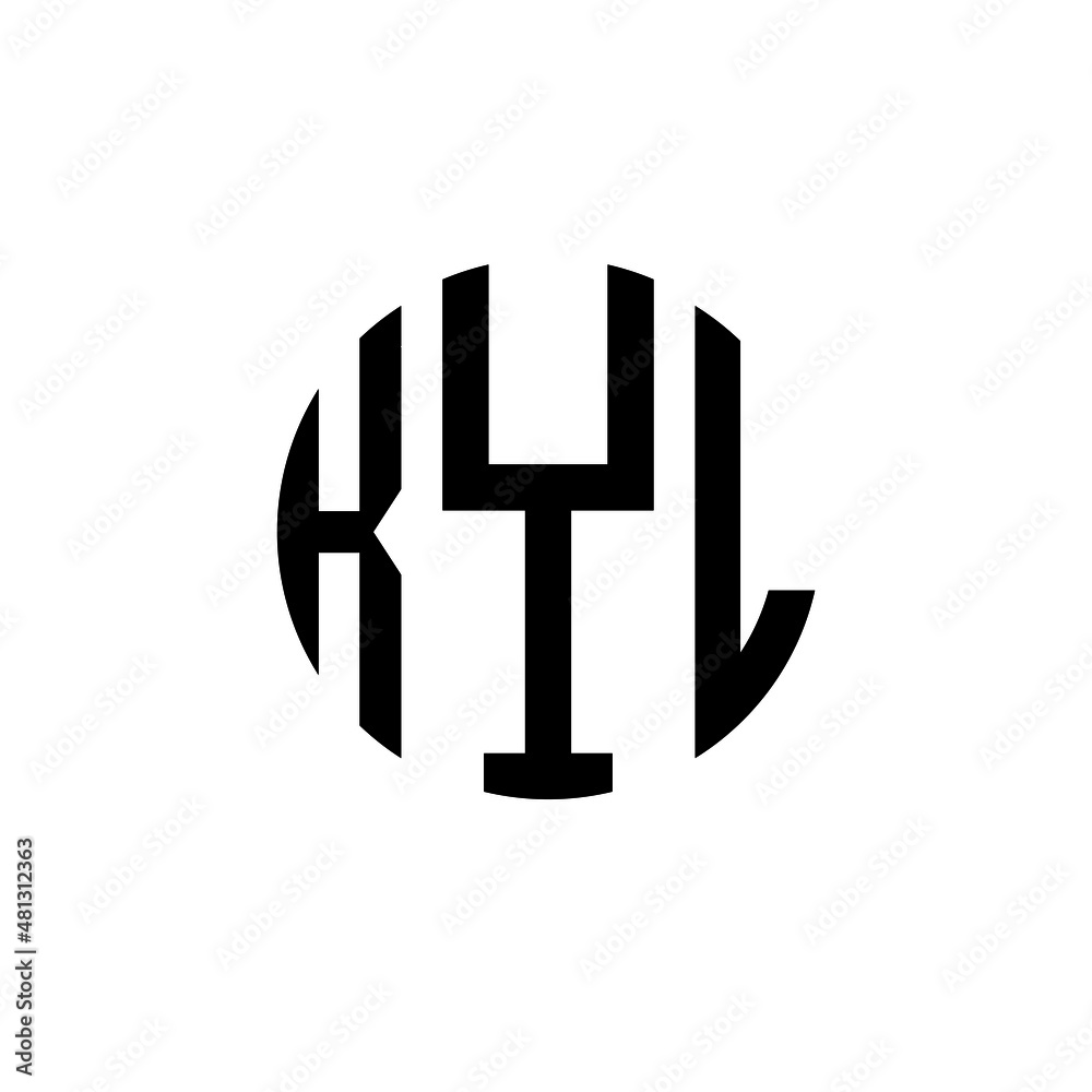 KYL letter logo design. KYL modern letter logo with black background ...