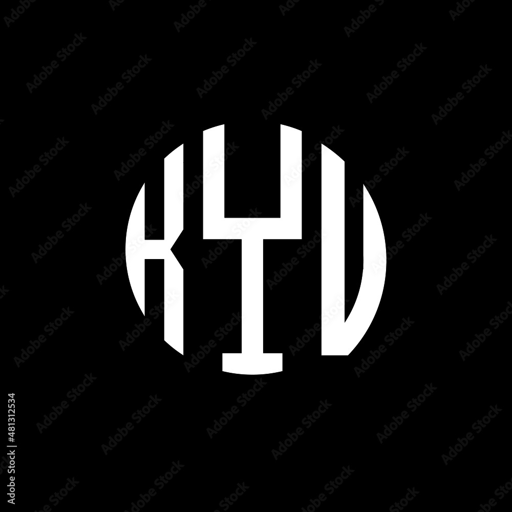 KYU letter logo design. KYU modern letter logo with black background ...