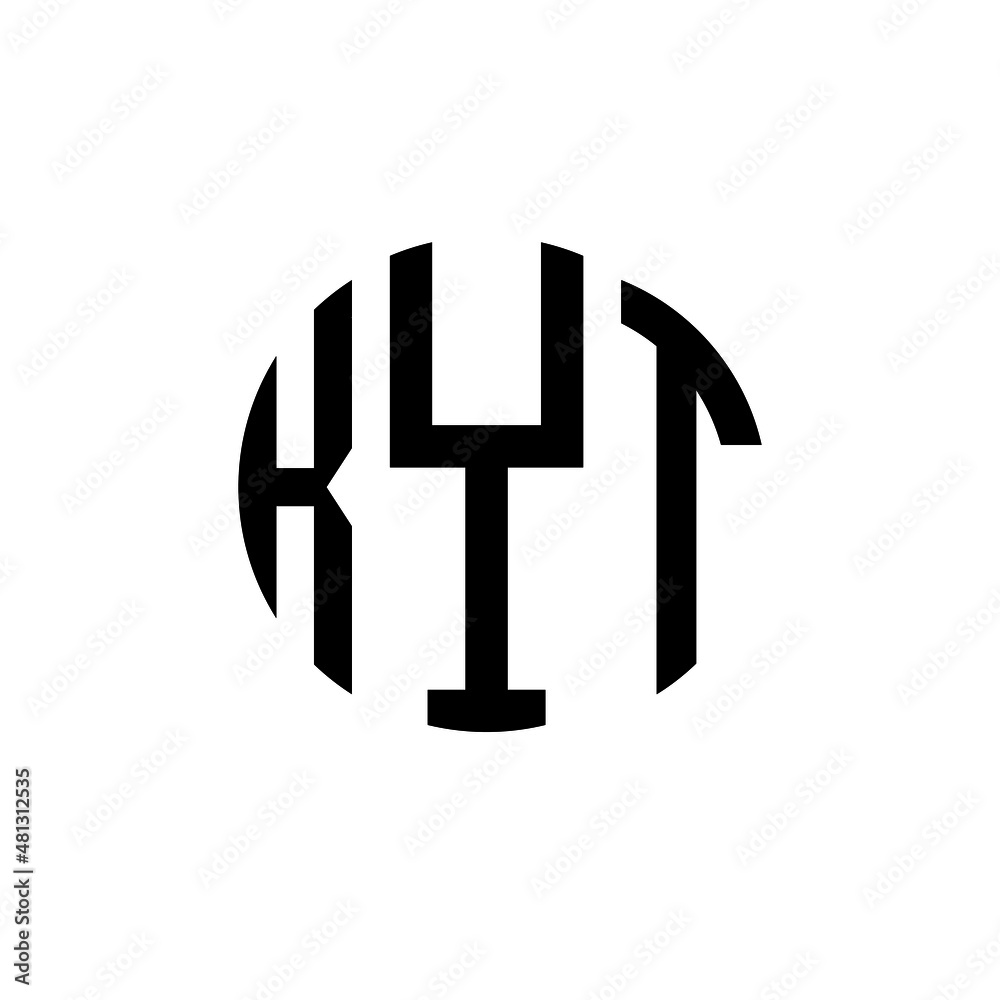 KYT letter logo design. KYT modern letter logo with black background. KYT creative letter logo ...