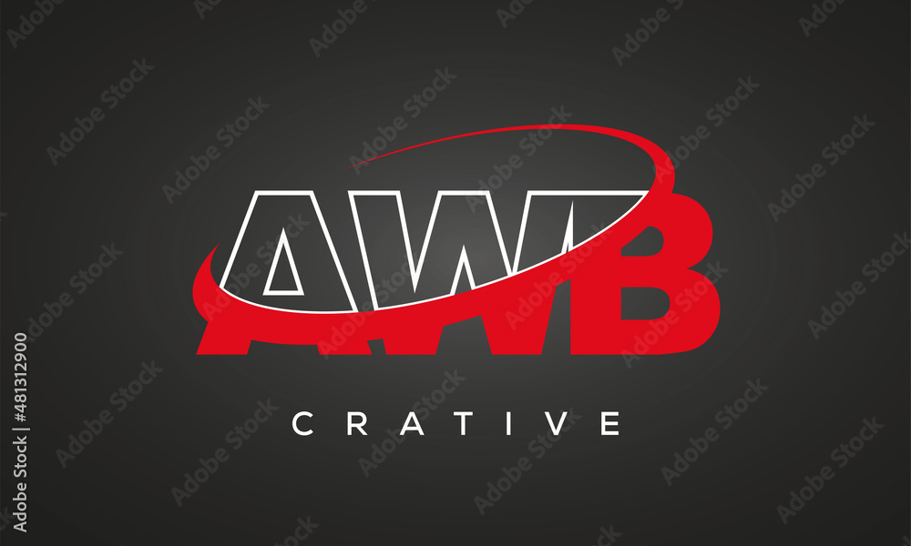 AWB creative letters logo with 360 symbol vector art template design ...