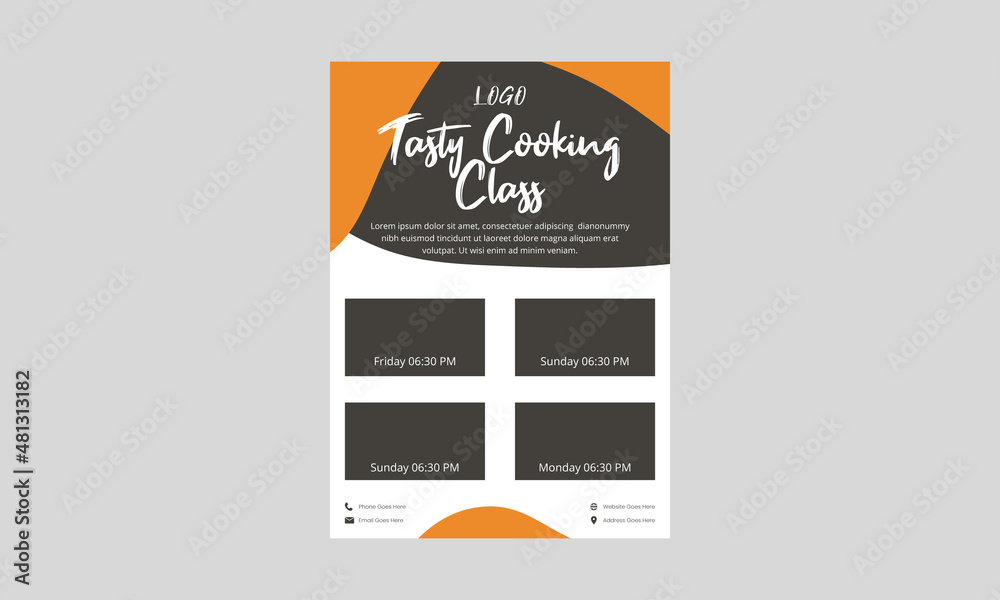 cooking class flyer design template. tasty cooking, learn cooking today ...