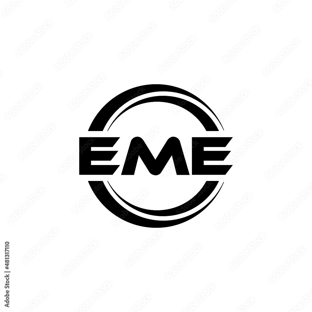 EME letter logo design with white background in illustrator, vector ...