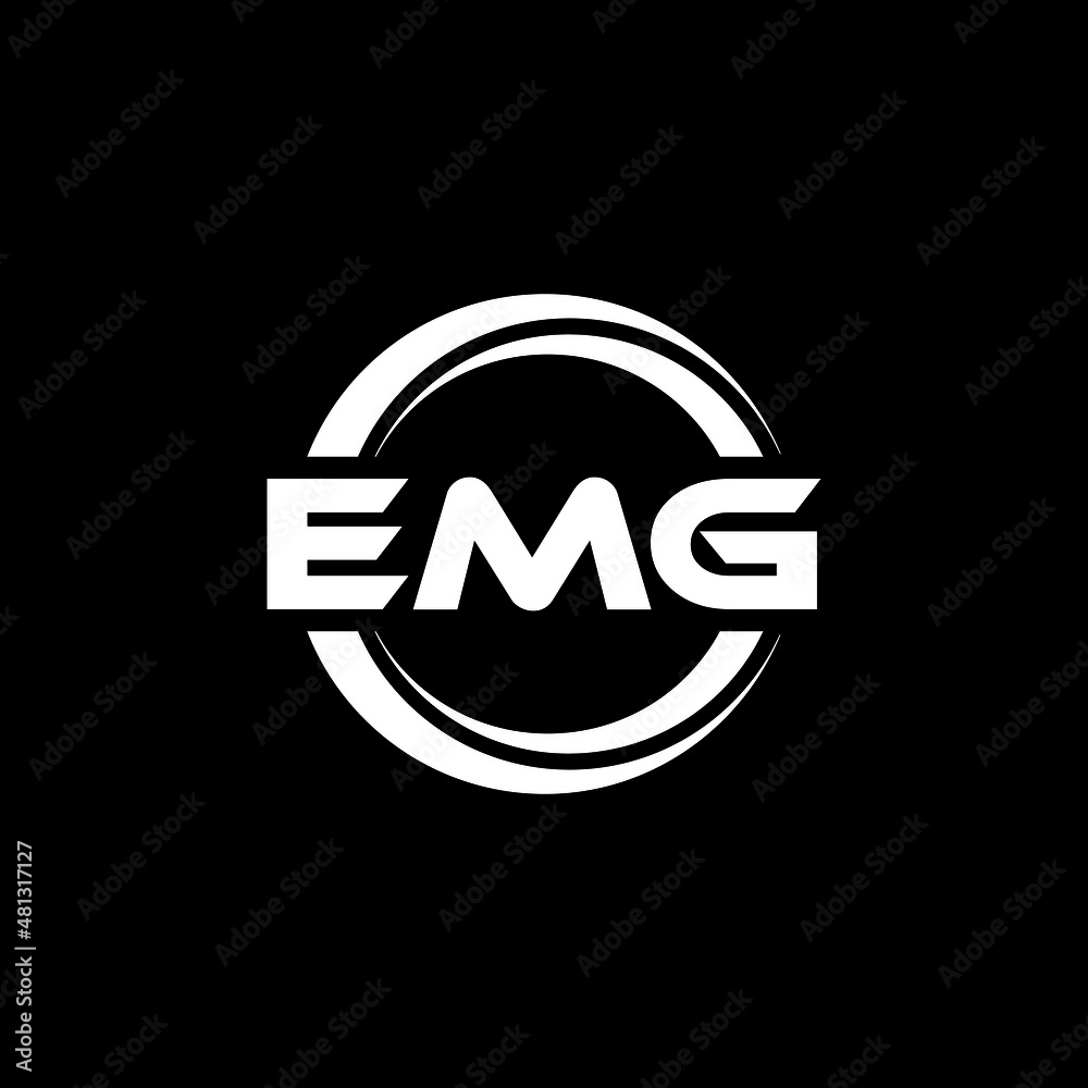EMG letter logo design with black background in illustrator, vector ...