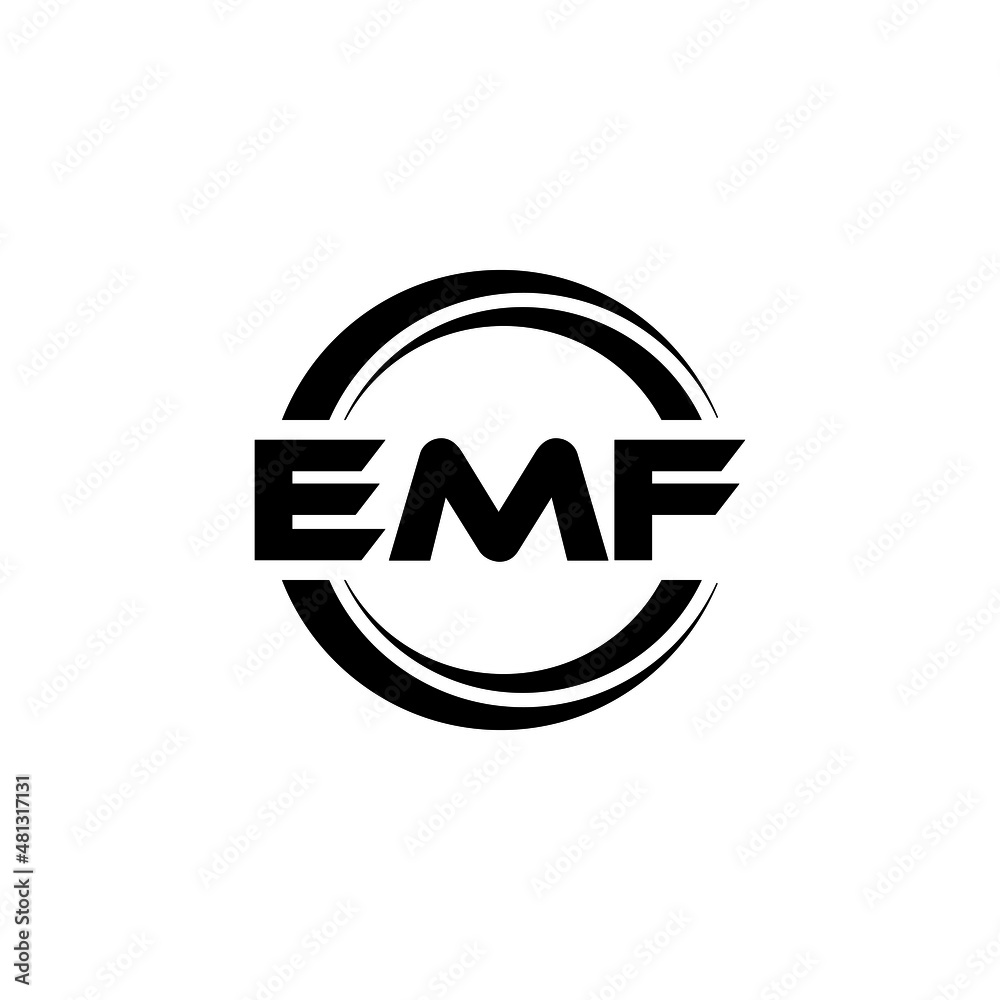 EMF letter logo design with white background in illustrator, vector ...