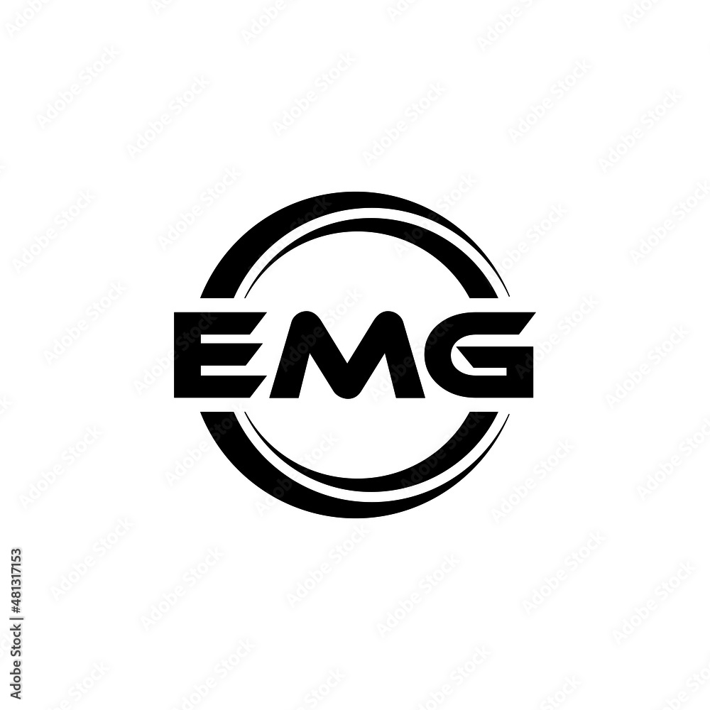 EMG letter logo design with white background in illustrator, vector ...