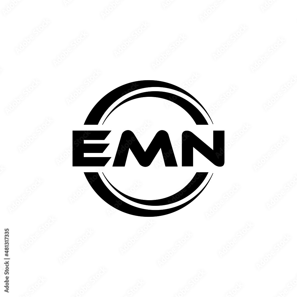 EMN letter logo design with white background in illustrator, vector ...