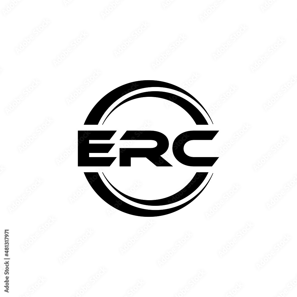 ERC letter logo design with white background in illustrator, vector ...