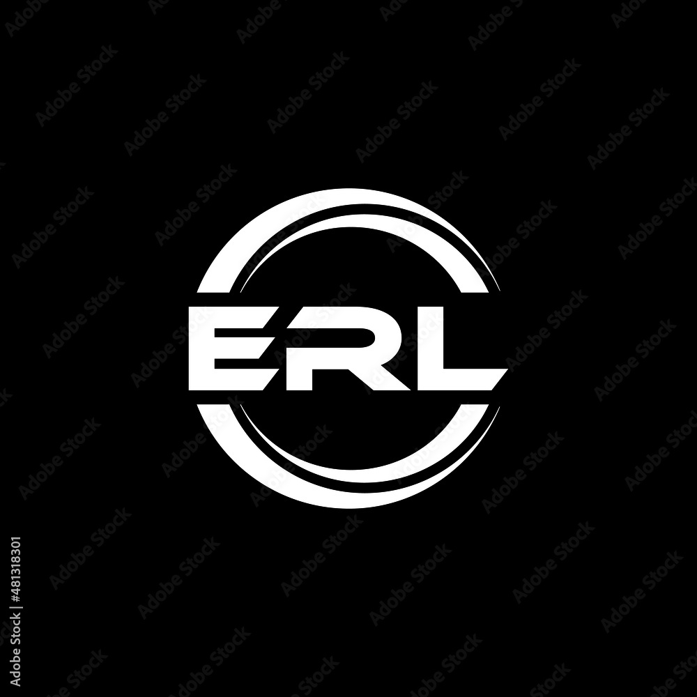 ERL letter logo design with black background in illustrator, vector ...