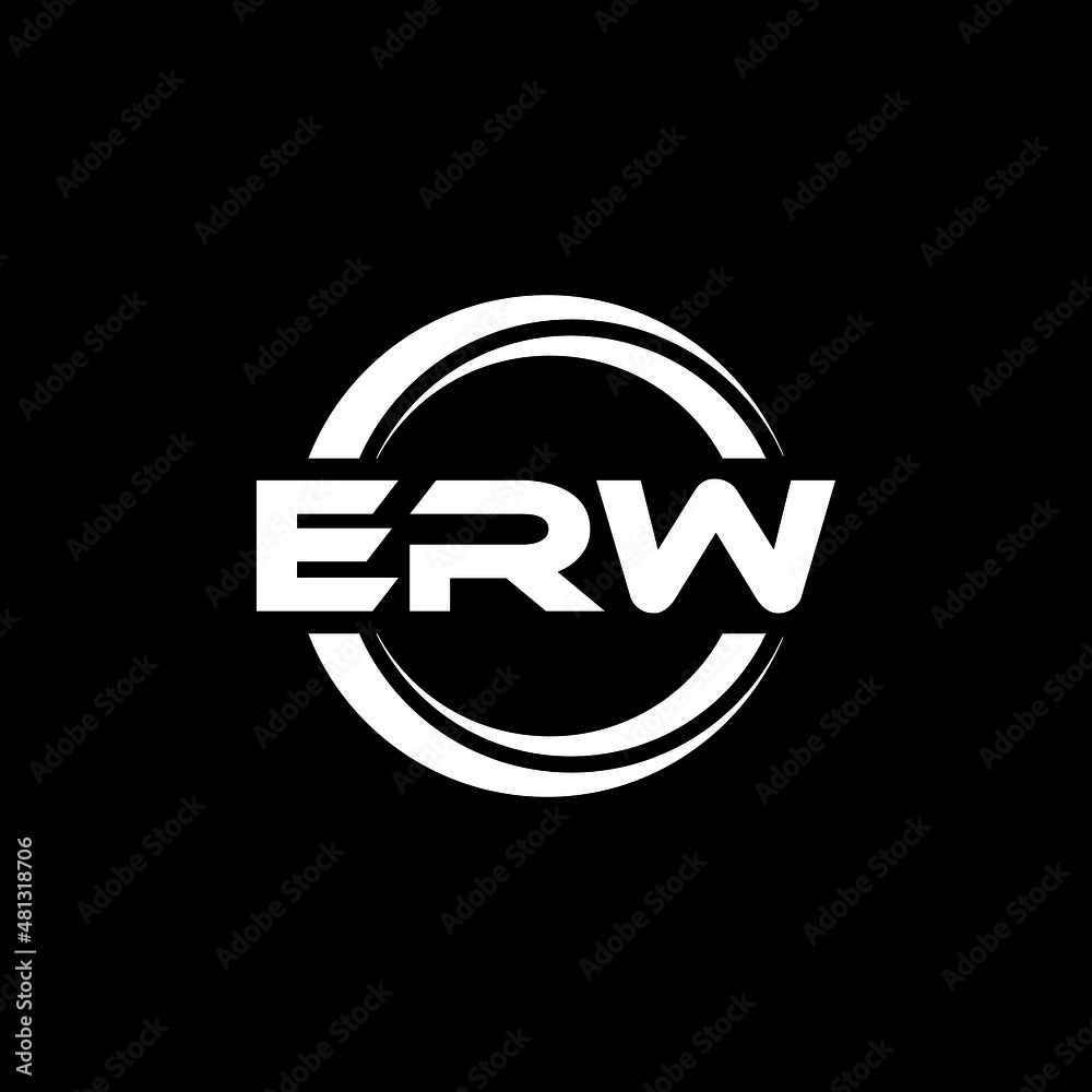 ERW letter logo design with black background in illustrator, vector ...