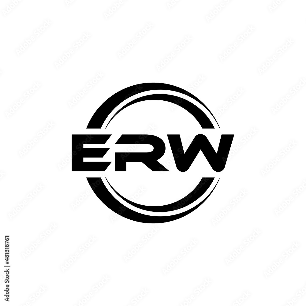 ERW letter logo design with white background in illustrator, vector ...
