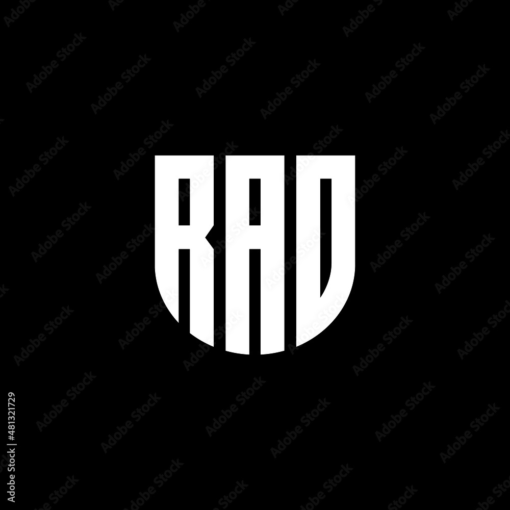 RAO letter logo design with black background in illustrator, vector ...