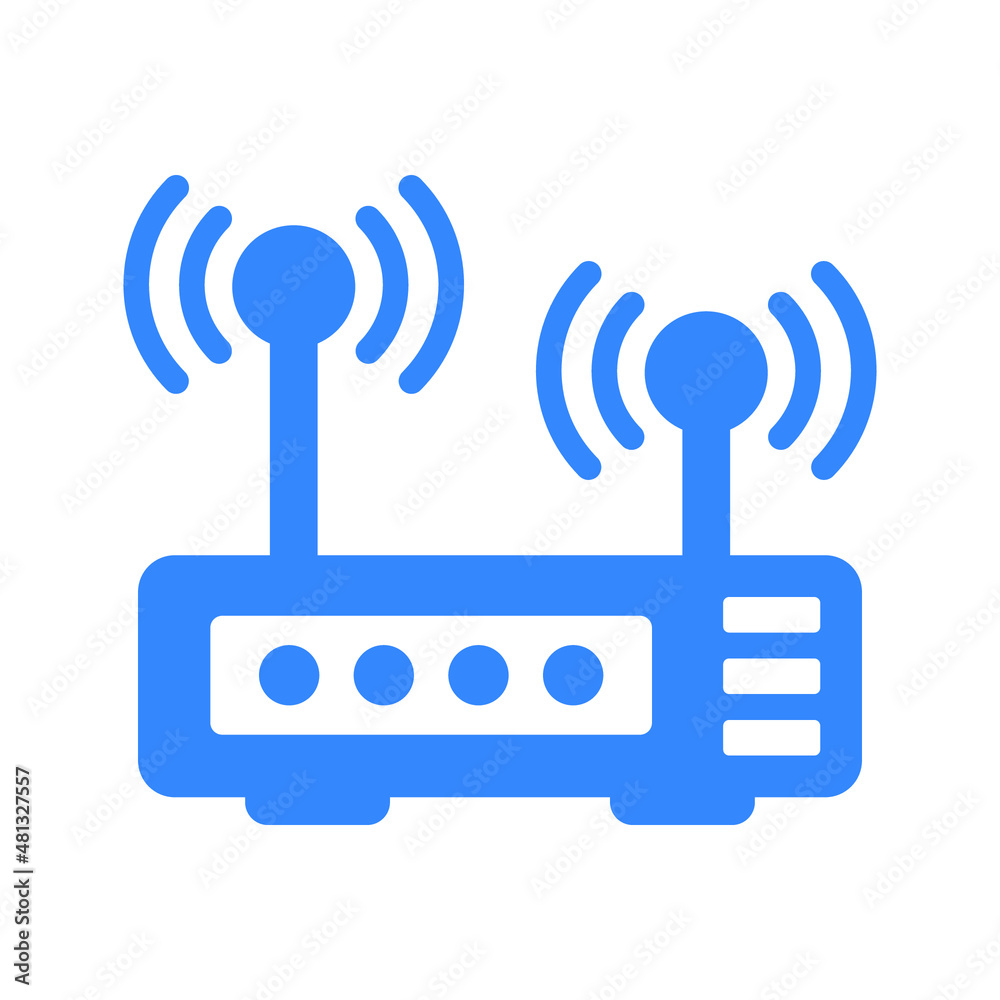 Internet, router, network icon. Blue color design. Stock Vector | Adobe ...