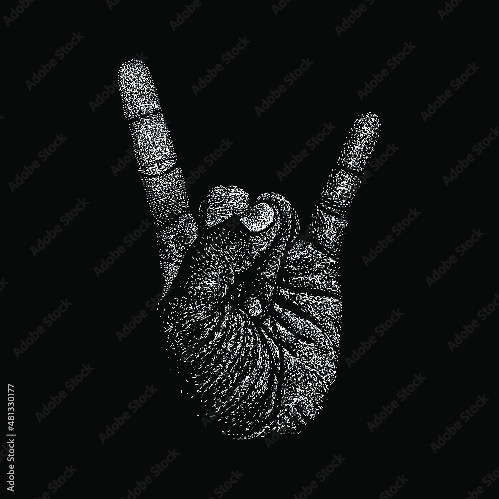 metal hand sign vector illustration isolated on black background Stock ...