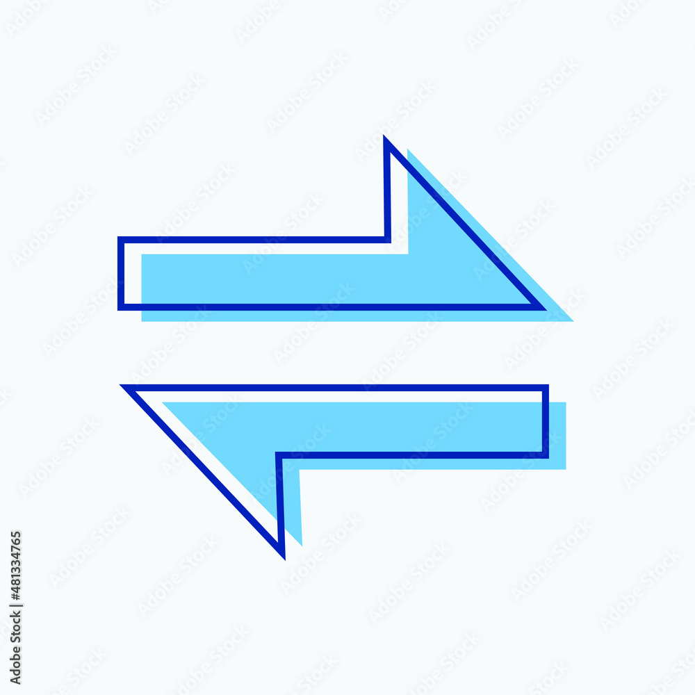 Reload Flat Design for Icon, Symbol, and Logo. Simple Blue Reload Icon ...