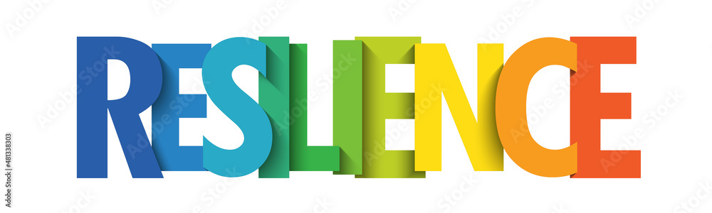 RESILIENCE colorful vector typography banner Stock Vector | Adobe Stock