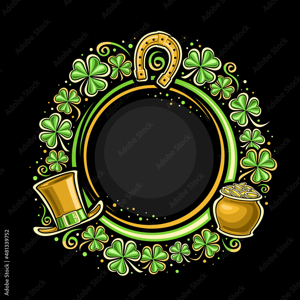 Vector Frame for St Patrick's Day with copy space for text, circle ...