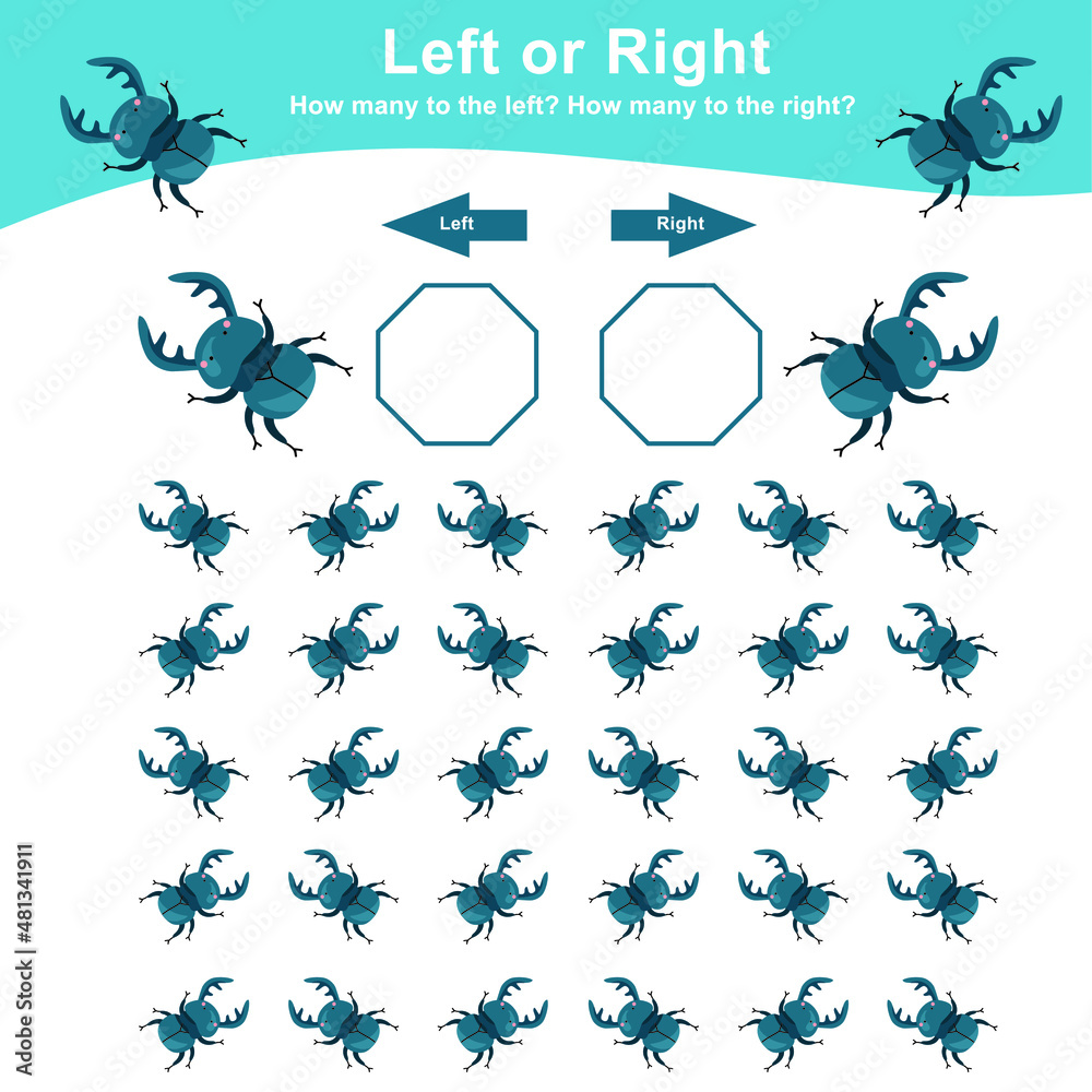 Left or Right Game for Preschool Children. Worksheet activity for ...