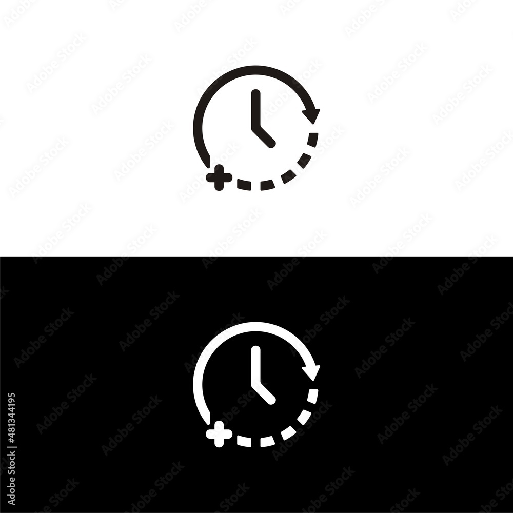 Extra time icon, over time icon vector isolated on white background ...