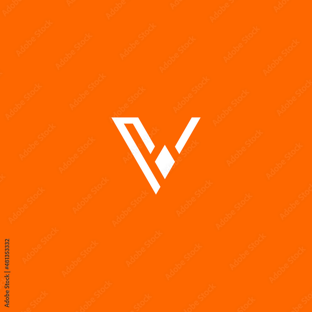 V Typography Letter Logo Stock Vector | Adobe Stock