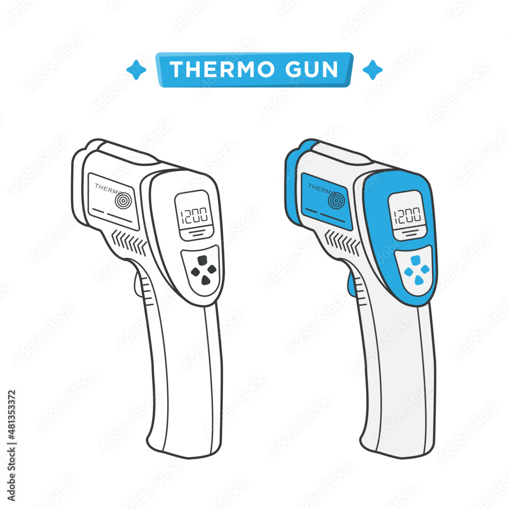 Thermometer Infrared Cartoon Vector Icon Illustration. Thermogun Icon ...