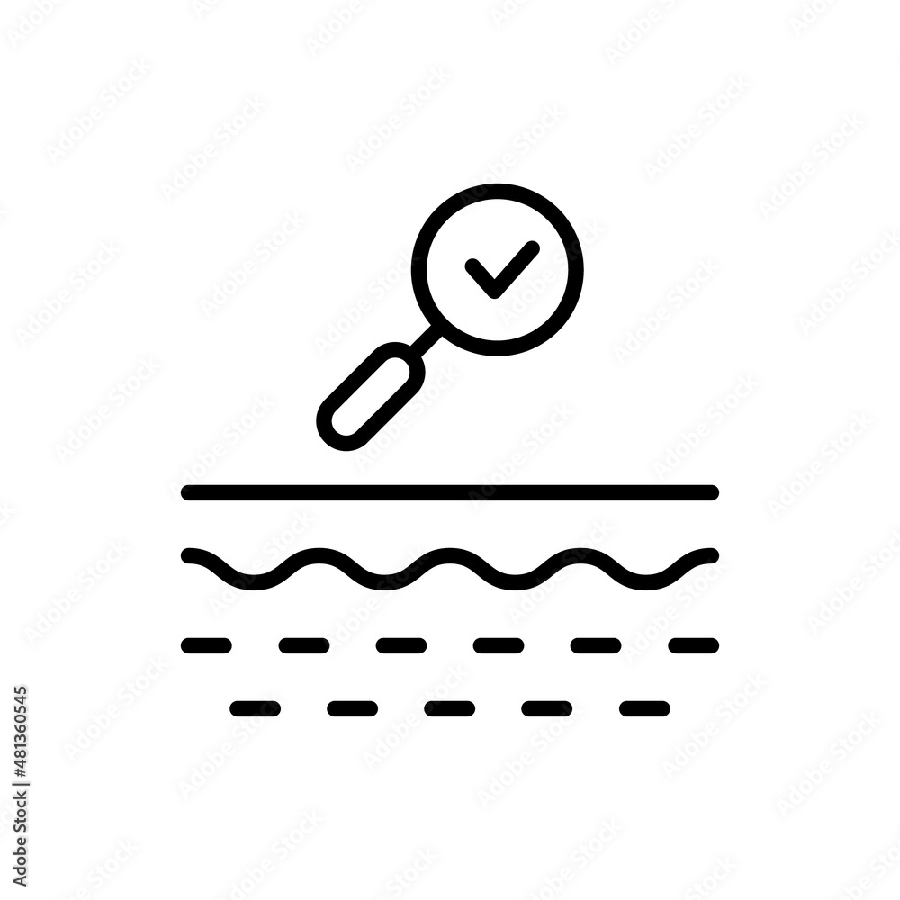 Skin Checkup Line Icon. Glass Magnifying Skin Research Problem Linear ...