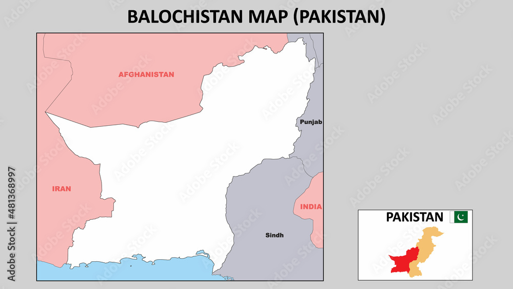Balochistan Map. Political map of Balochistan. Balochistan Map of ...
