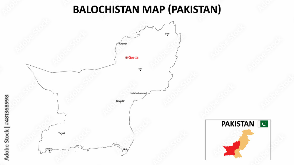 Balochistan Map. Balochistan Map of Pakistan with color background and ...