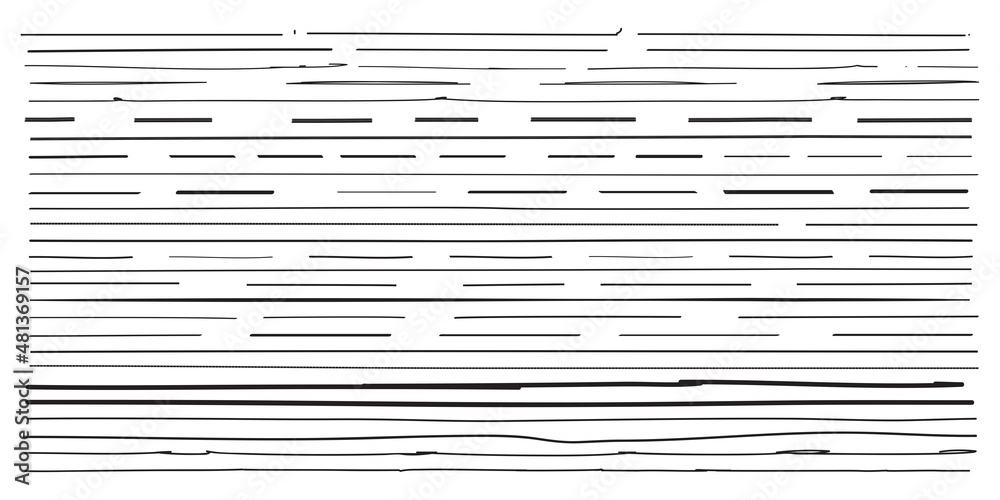 Black lines hand drawn vector set isolated on white background ...