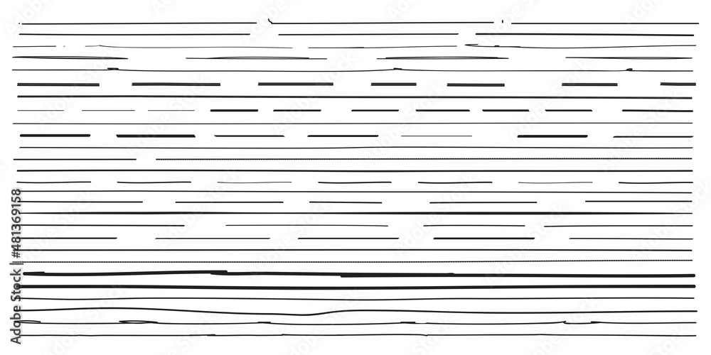 Black lines hand drawn vector set isolated on white background ...