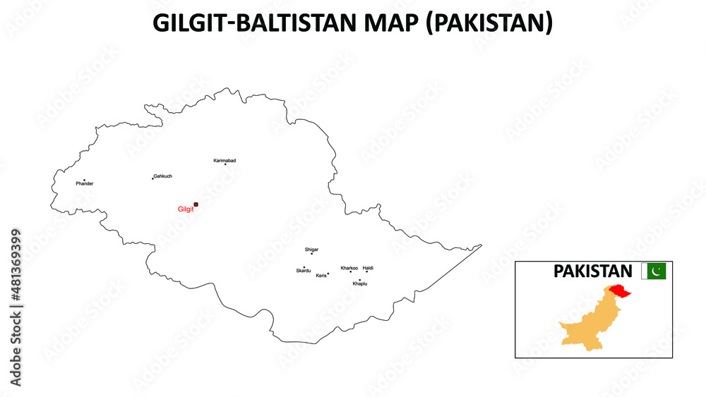 Gilgit Baltistan Map. Gilgit Baltistan Map of Pakistan with color ...